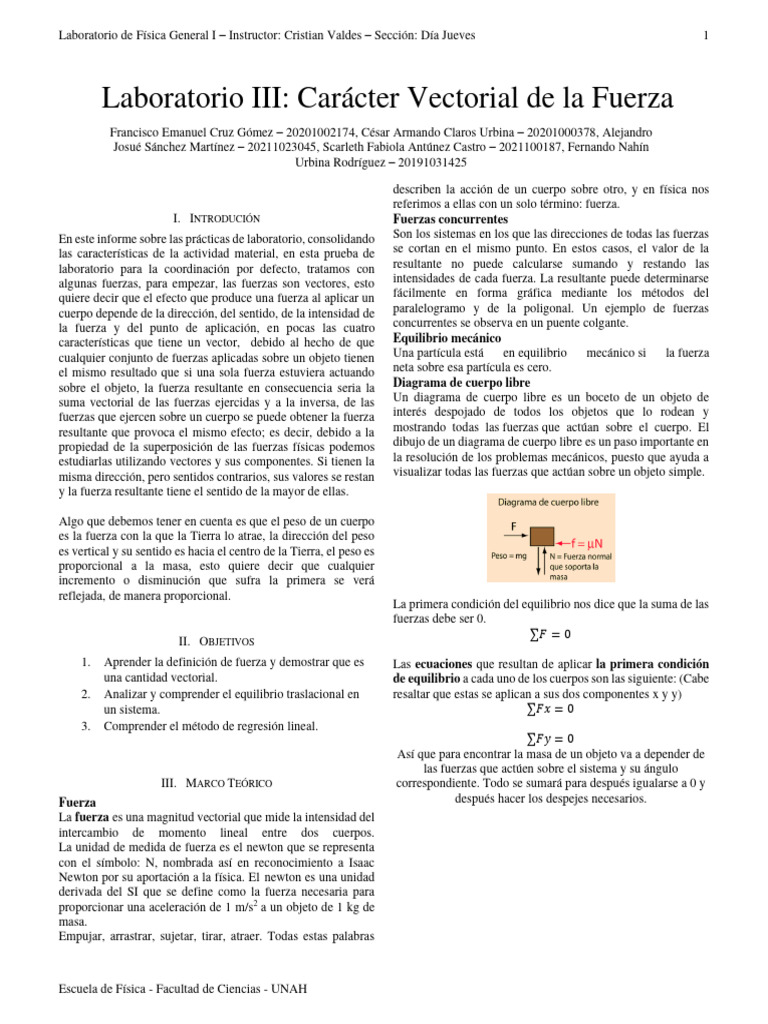 Carácter Vectorial de La Fuerza. | Descargar gratis PDF | Fuerza | Vector Euclidiano