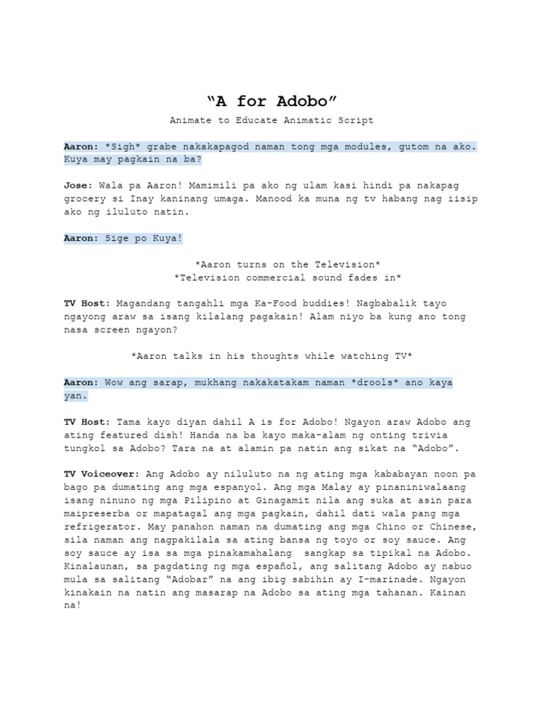 A For Adobo | PDF