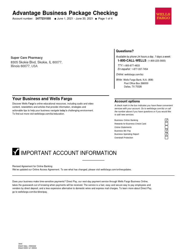 Business Account Statement | PDF | Fee | Overdraft