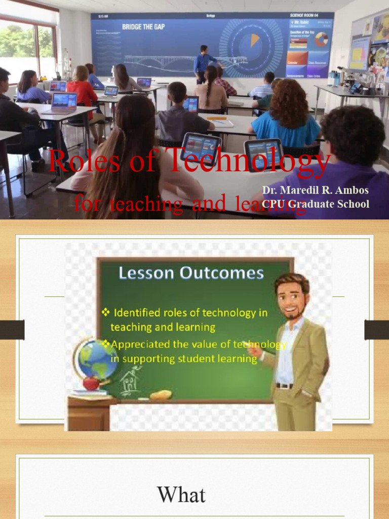 Module 1 Lesson 3 Roles of Technology for teaching and learning | PDF