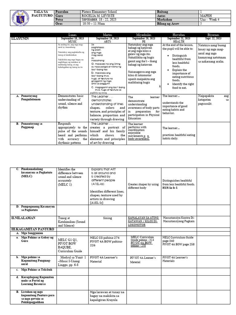 LE-Q1-WEEK4_MAPEH1 | PDF