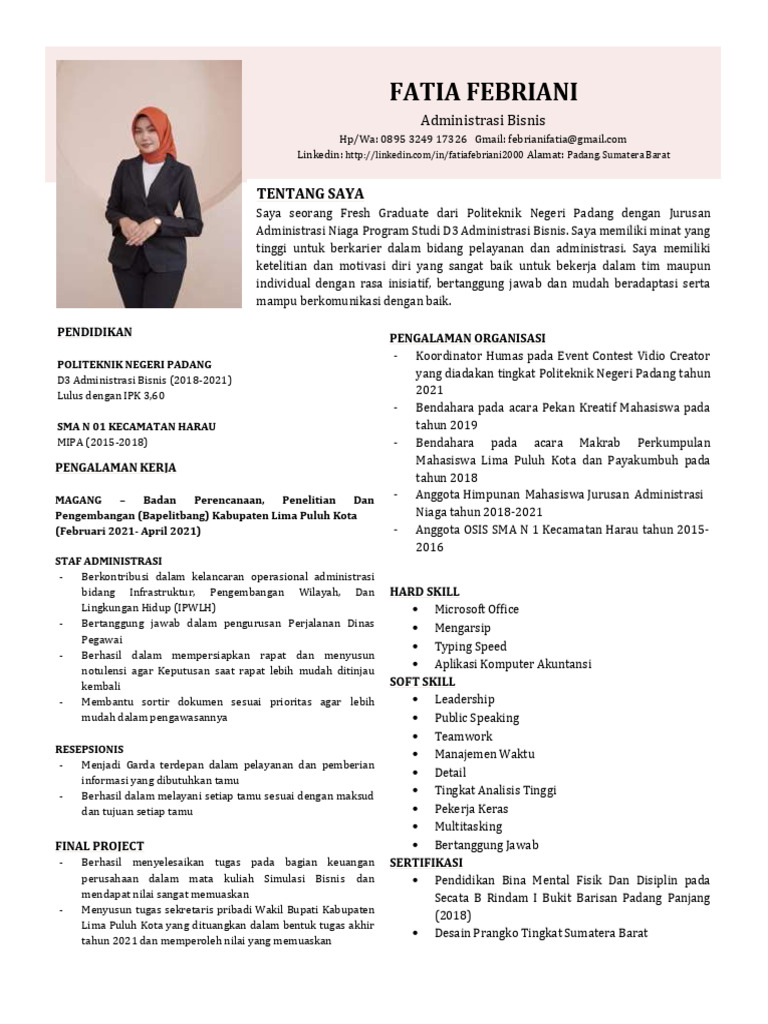 New CV Fatia Febriani | PDF