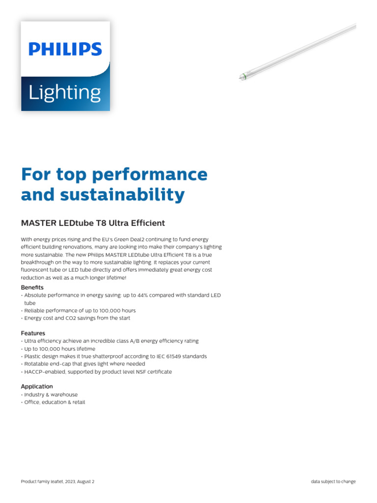 Philips LED Tube | PDF | Electrical Engineering | Electricity
