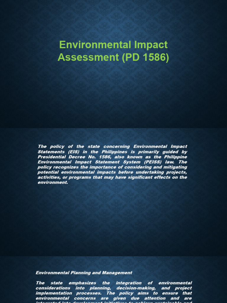 Environmental Impact Assessment (PD 1586) | PDF