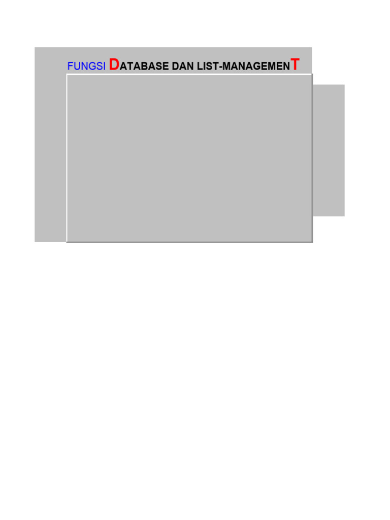 RUMUS Fungsi-Database-dan-List-Management | PDF | Komputer