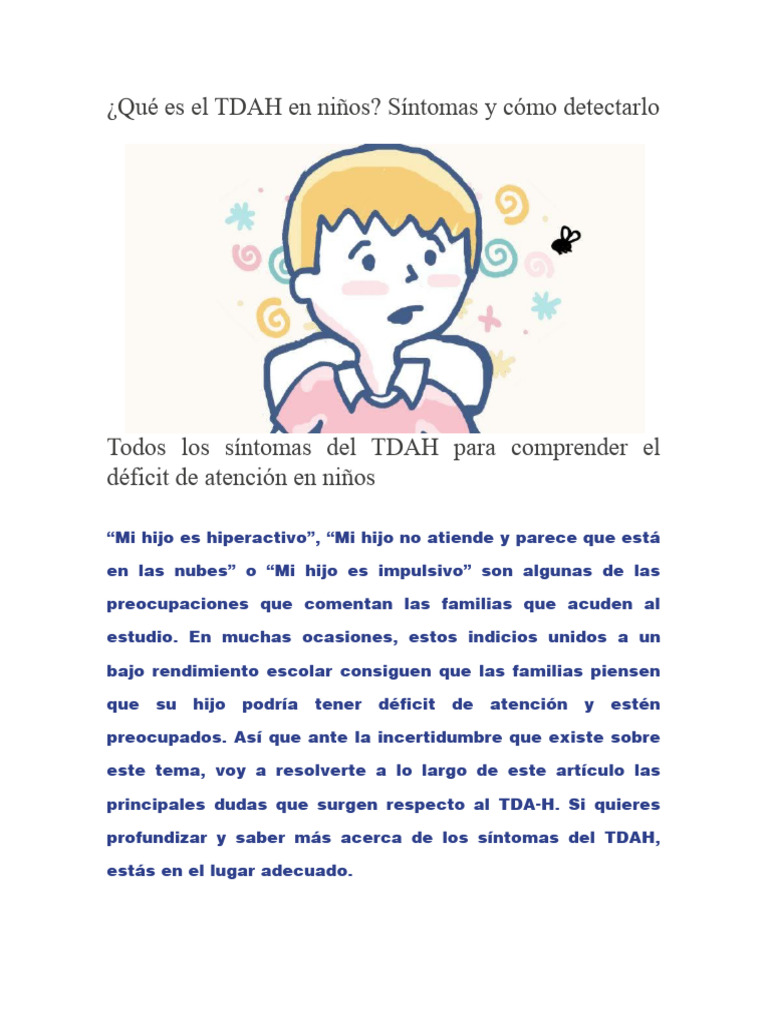 Qué Es El TDAH en Niños | PDF | Salud y bienestar | Estilo de vida