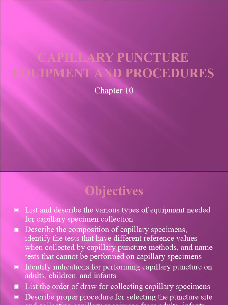Capillary Puncture | PDF