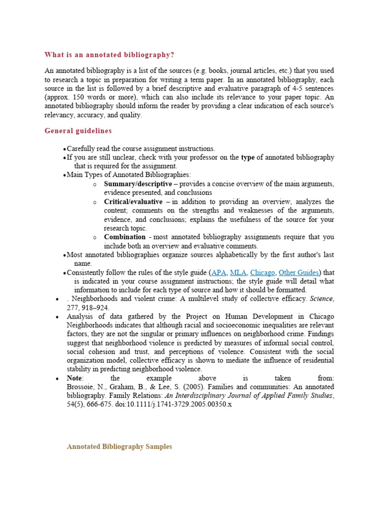 What Is An Annotated Bibliography | PDF