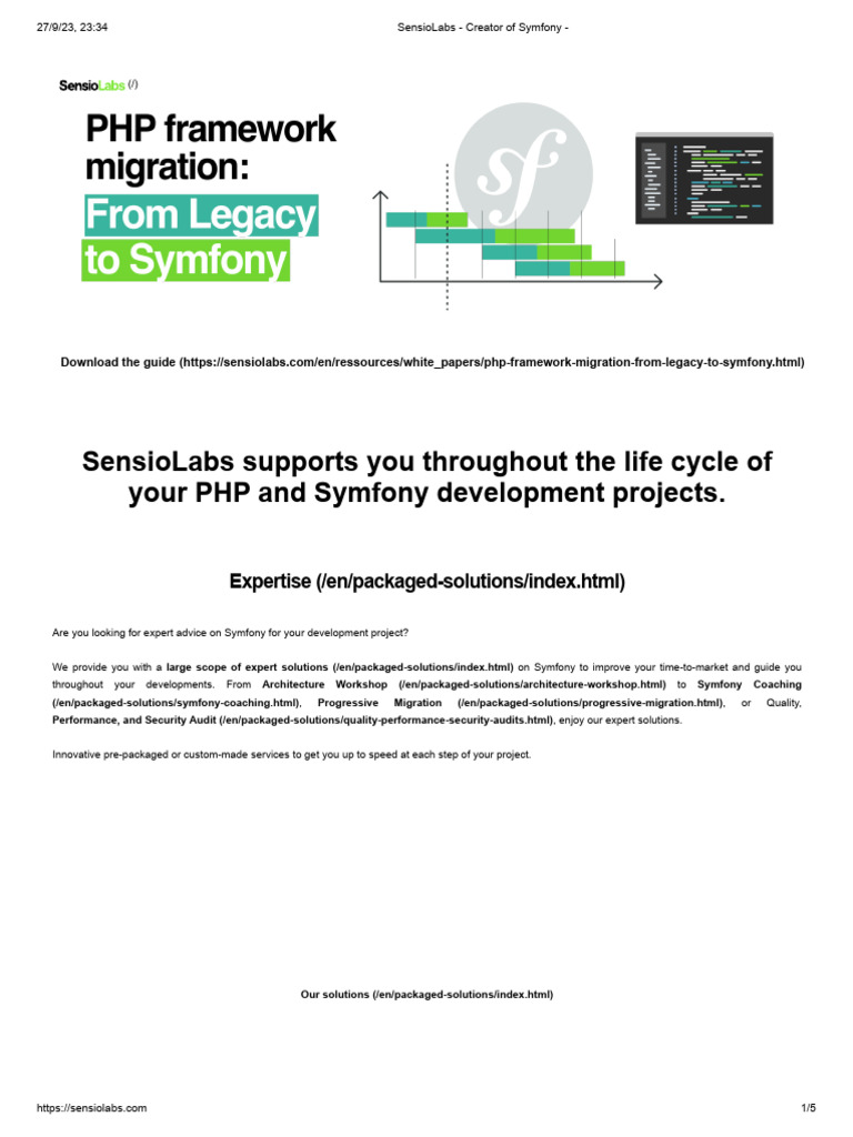 SensioLabs - Creator of Symfony | PDF