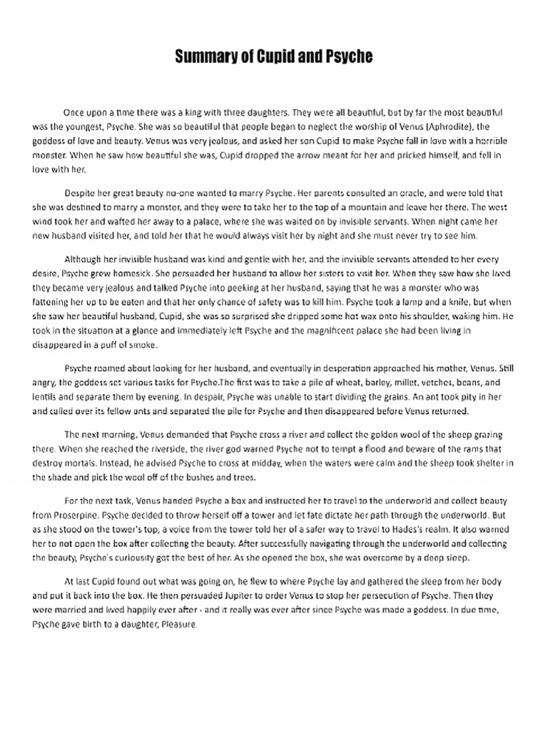 Summary of Cupid and Psyche | PDF