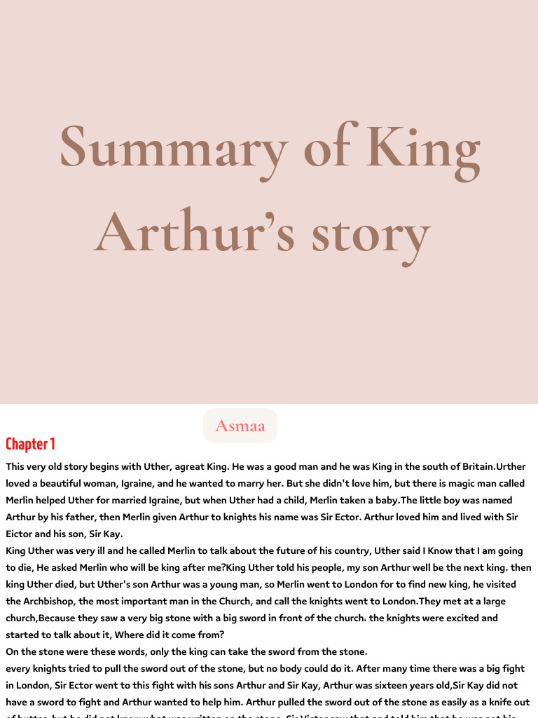 Summary of King Arthur's Story | PDF | Lancelot | Guinevere