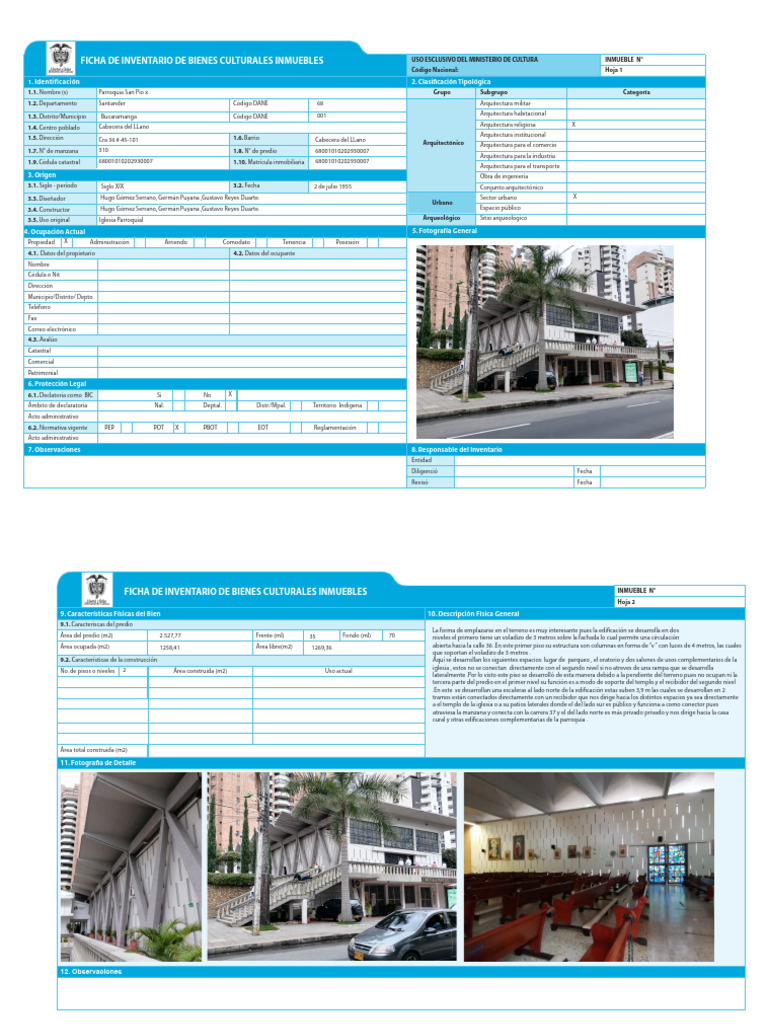 Ficha Patrimonio | PDF | Diseño arquitectonico | Arquitectura