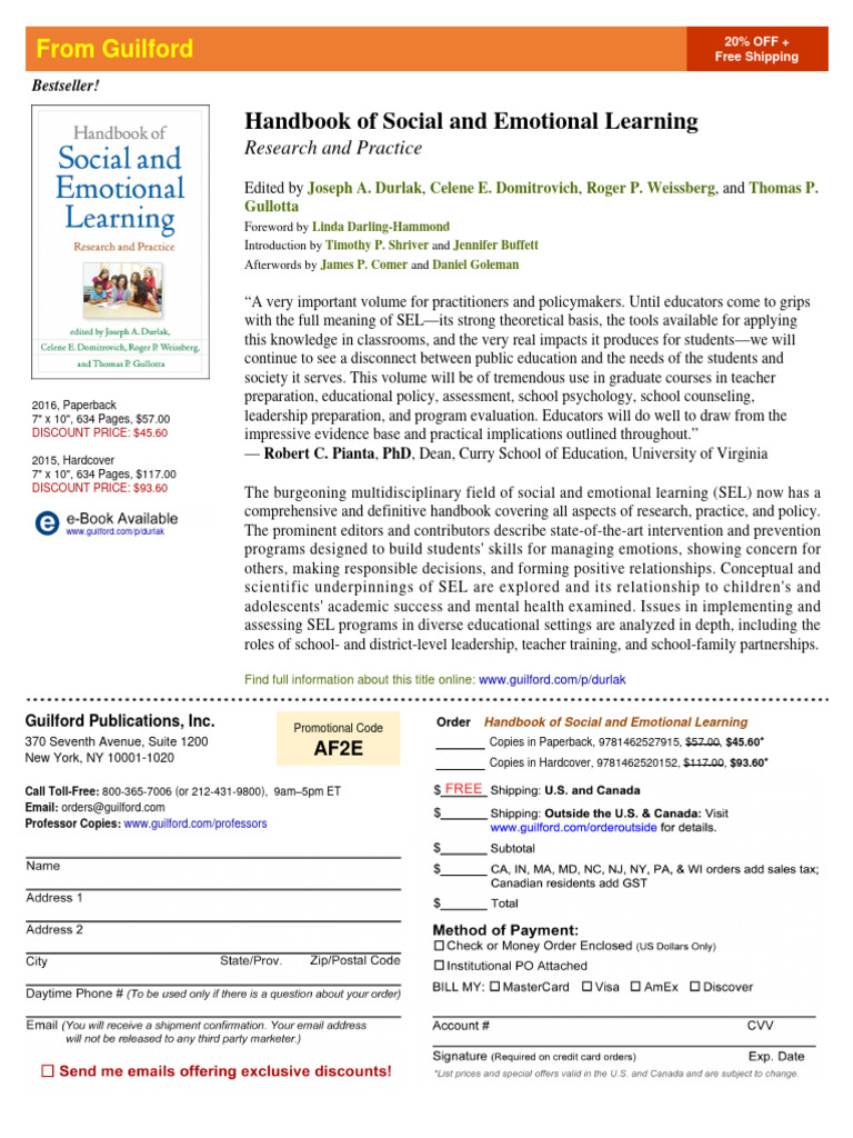 Handbook of Social and Emotional Learning | PDF