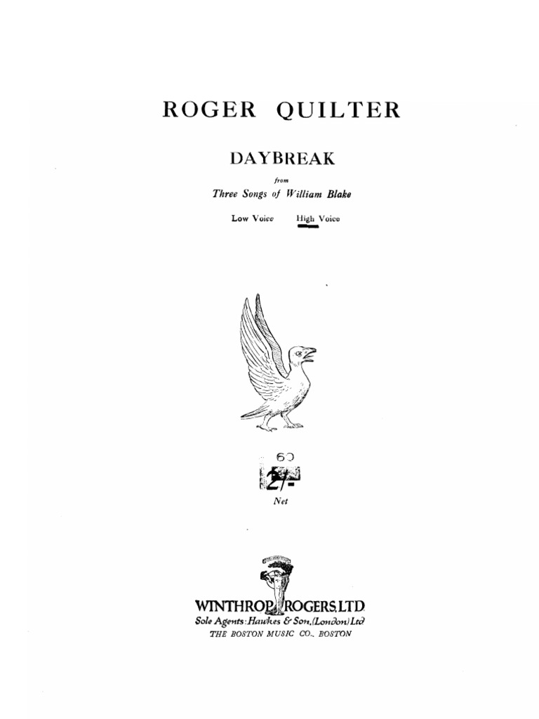 [Free Scores.com] Quilter Roger Songs William Blake Complete Score High ...