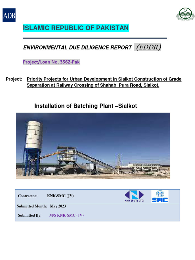 EDDR of Batching Plant Sialkot Pdf1 | PDF | Waste | Concrete