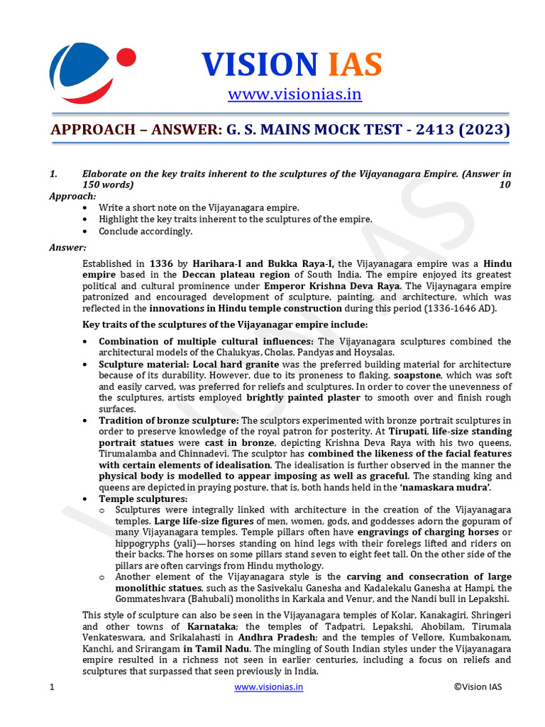6b4e3-2413 Mains Approach-Answer e 2023 | PDF
