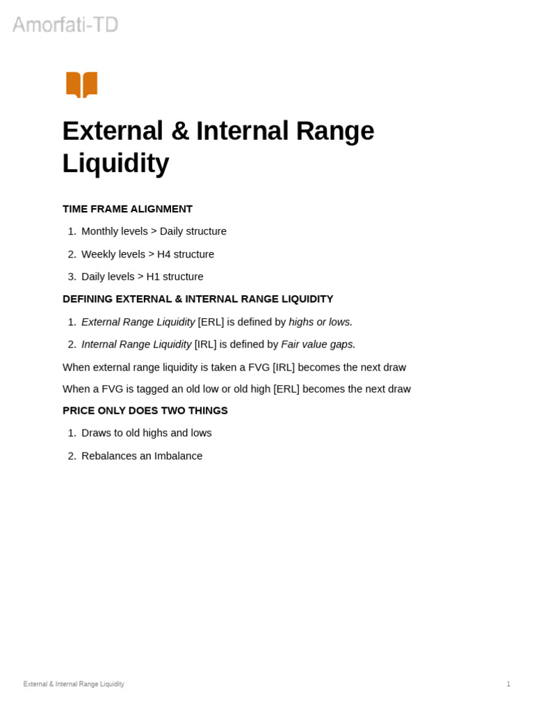 External & Internal Range Liquidity - Watermark | PDF