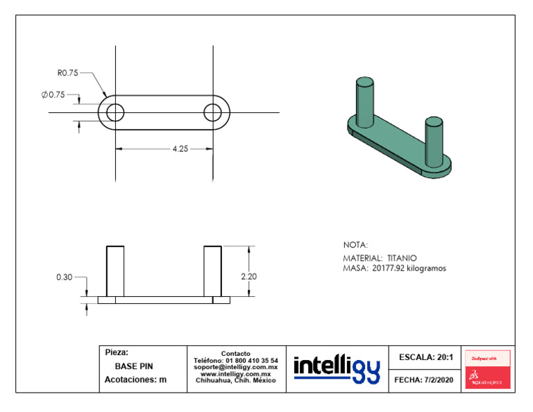 Especificaciones de Base Pin de Titanio | PDF