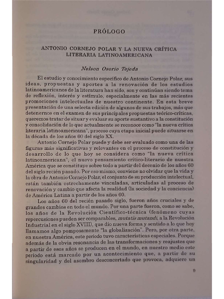 Cornejo Polar y La Crítica | PDF