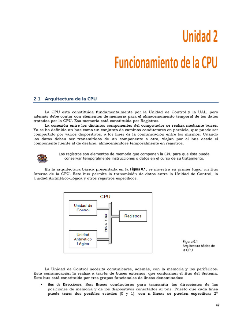 Estructura y Funcionamiento de La Computadora Unidad 2 | PDF