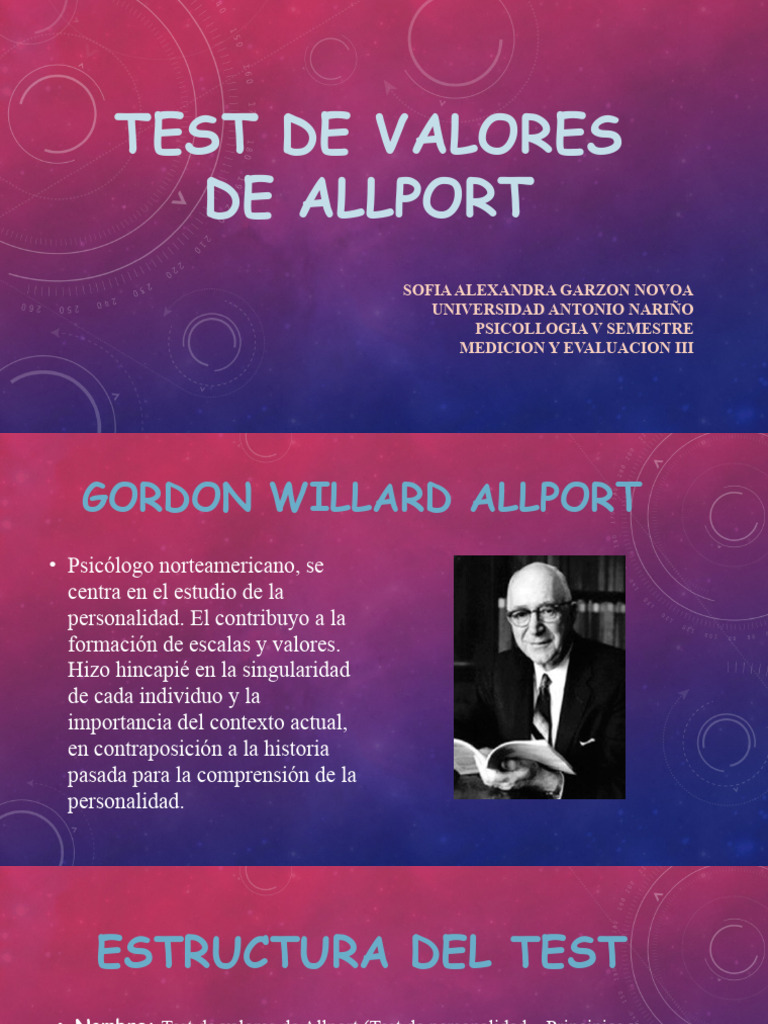 310407528 Test de Valores de Allport | PDF