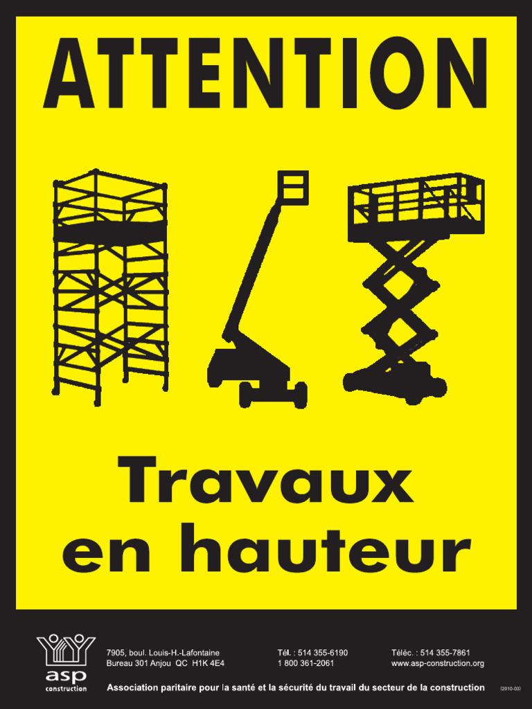 Attention Travaux en Hauteur 2010 22 CM X 28 CM | PDF
