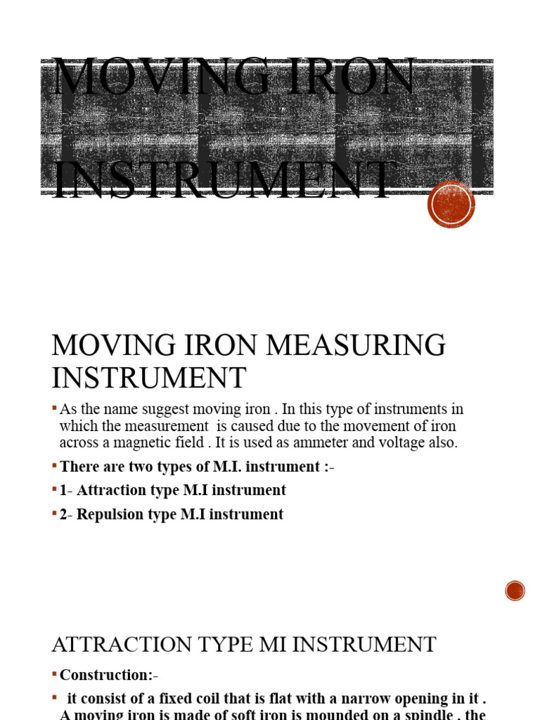 Types of Moving Iron Instruments | PDF