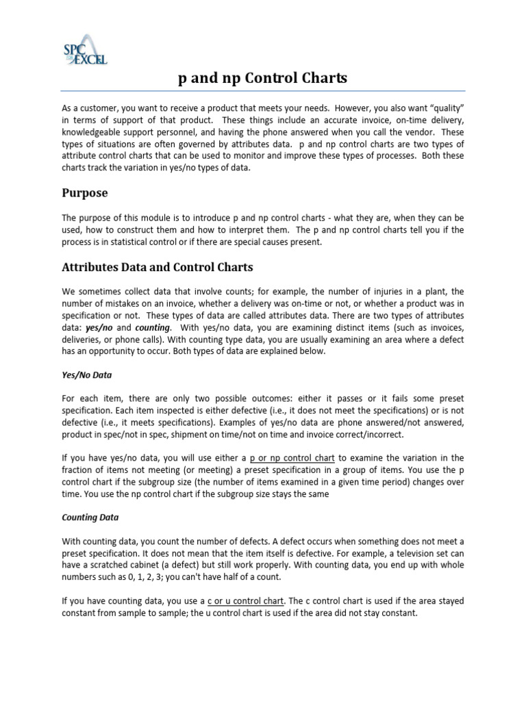 P and NP Control Chart Preview | PDF