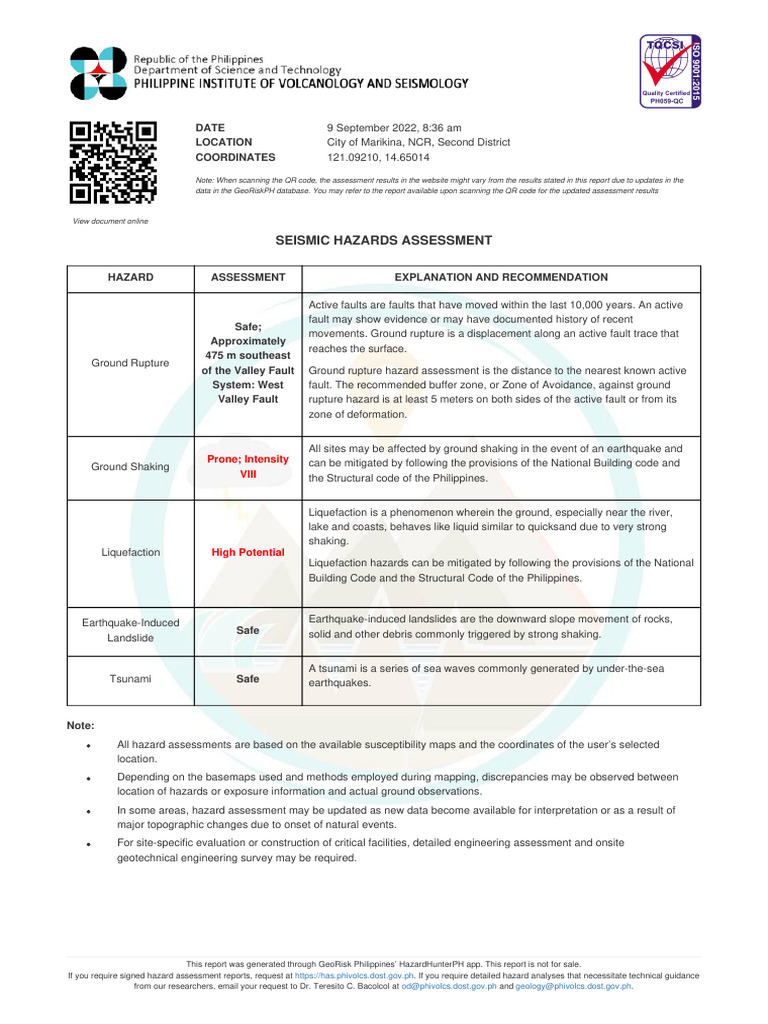 Hazard Assessment Report | PDF