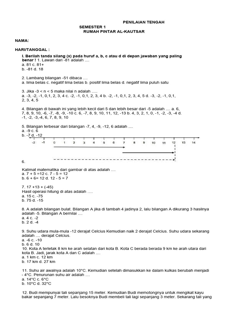 Soal-PTS-Matematika-K13-Kelas 6-Semester-1-T.A 2023-2024 | PDF
