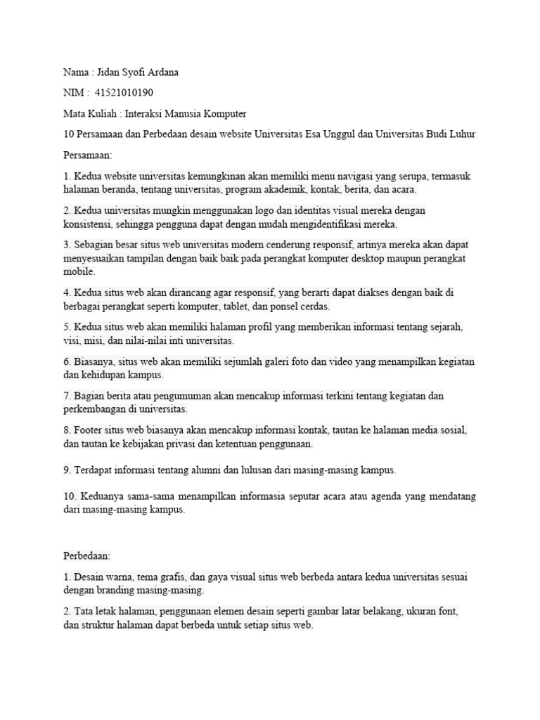 Tugas 2 - Interaksi Manusia Komputer - 41521010190 - Jidan Syofi Ardana | PDF