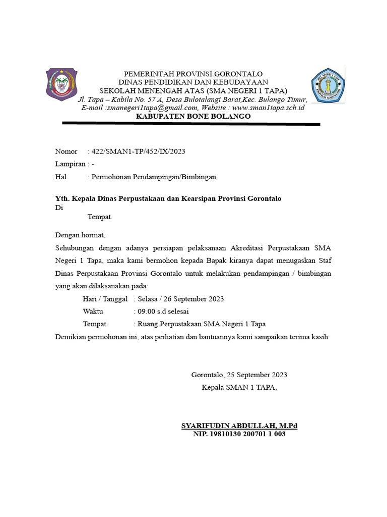 Surat Permohonan Pendampingan | PDF