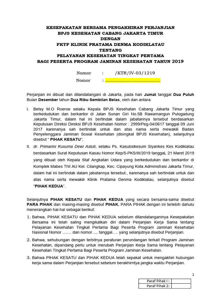 Lampiran 2-Kesepakatan Pengakhiran Kerja Sama | PDF