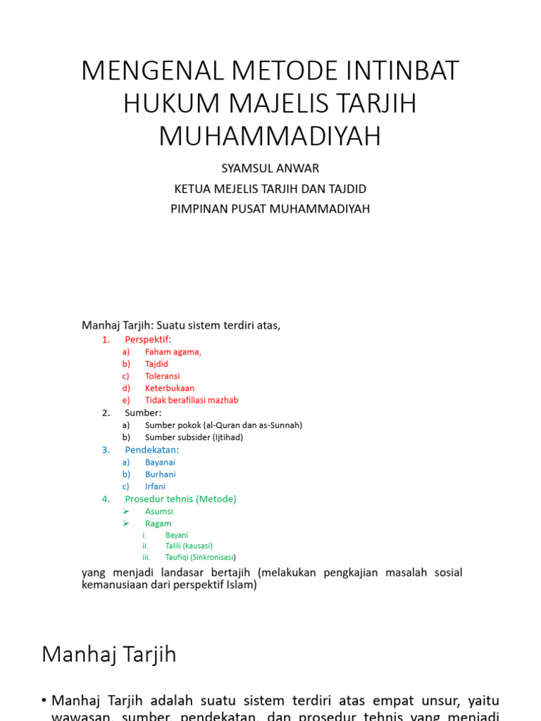 Manhaj Tarjih 2021 | PDF