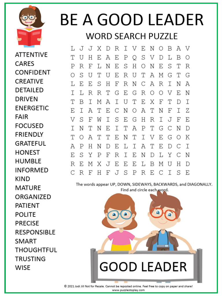 Good Leader Word Search Puzzle | PDF