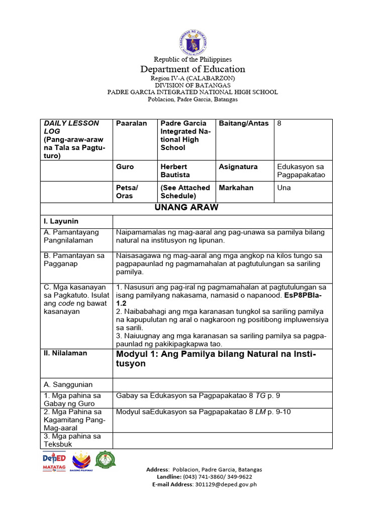 DLL ESP Final 2nd Week Docx Format | PDF