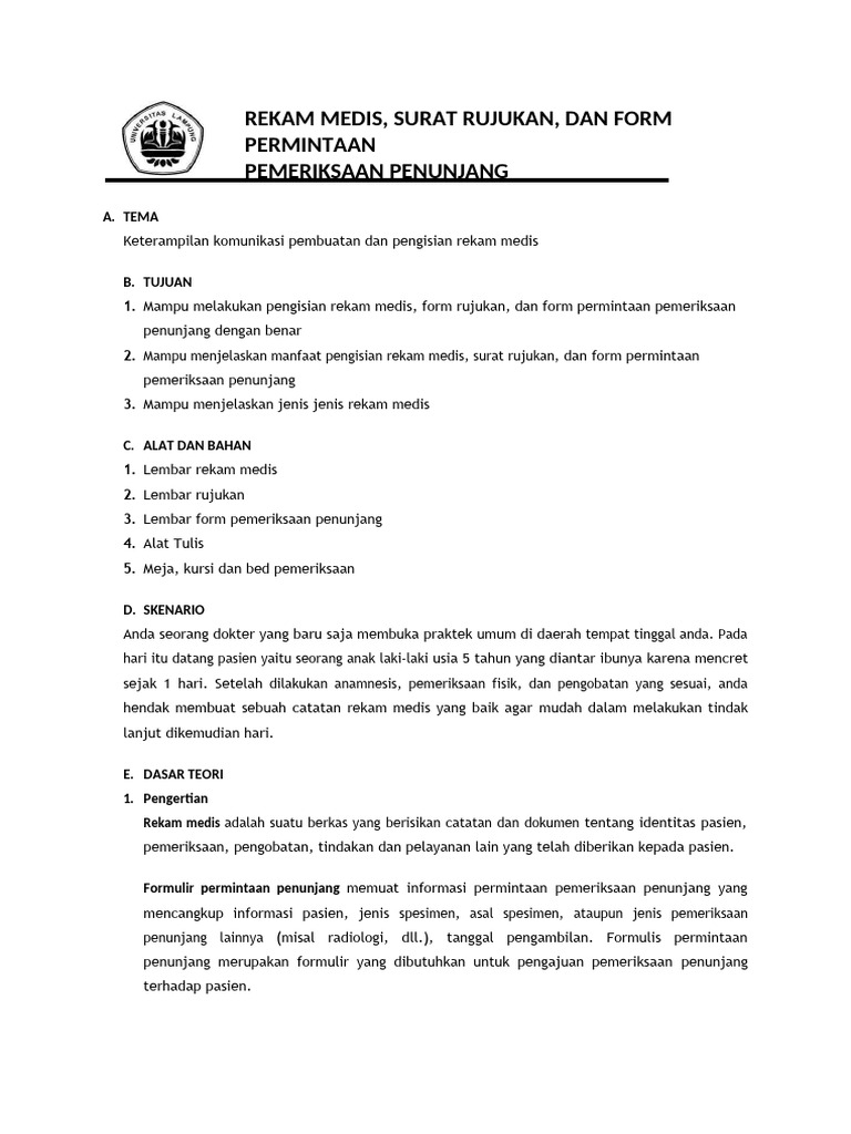 REKAM MEDIS, Rujukan | PDF | Pengembangan Diri | Kesehatan Holistik