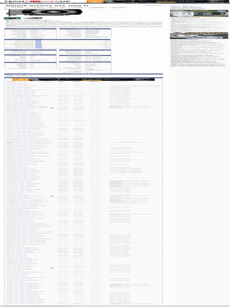 NVIDIA GeForce GTX 1050 Ti Specs TechPowerUp GPU Database | PDF