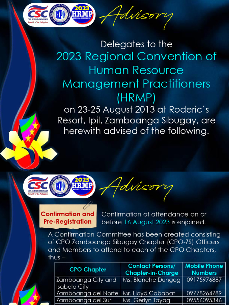 2023 HRMP Convention Advisory | PDF