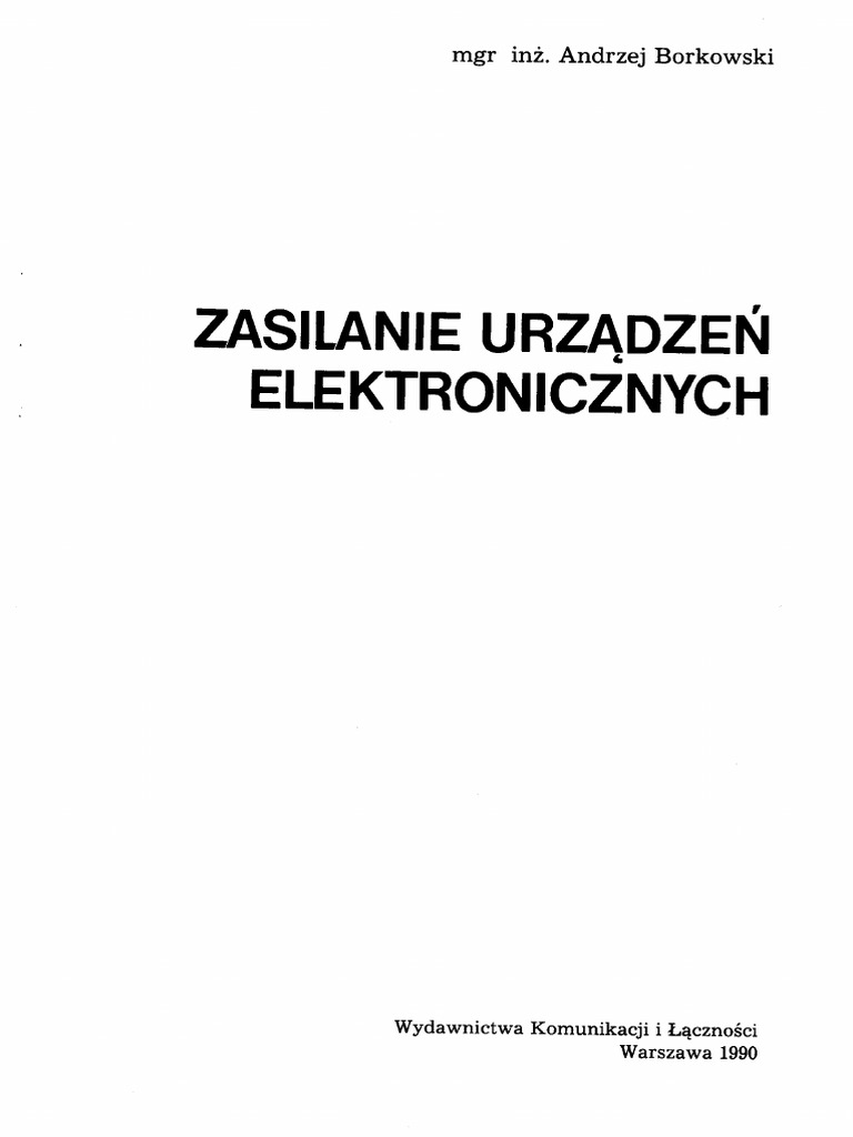Zasilanie Urządzeń Elektronicznych - A.Borkowski | PDF