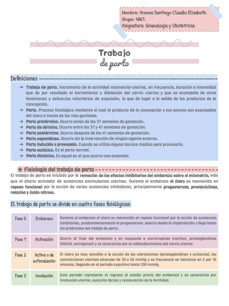 Fases y Mecanismos del Parto | PDF | Parto | El embarazo