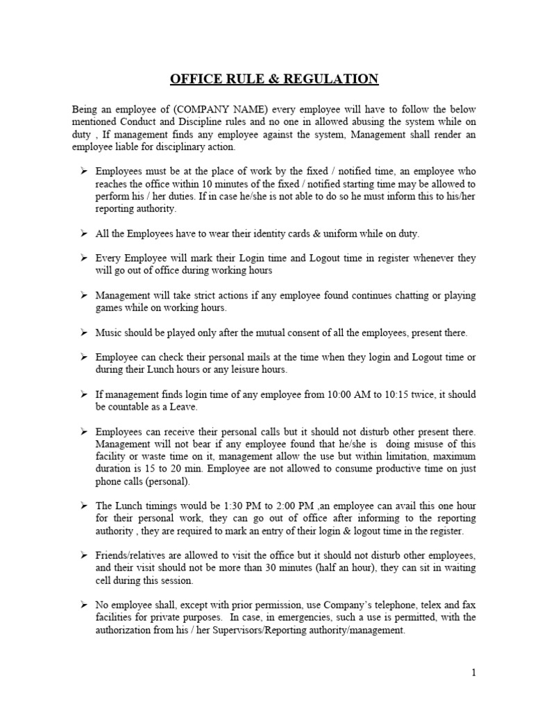Office Rule Regulation | PDF | Justice | Crime & Violence
