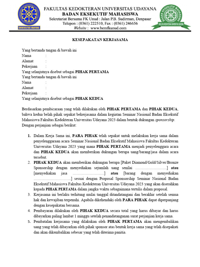 Mou Sponsorship Pdf