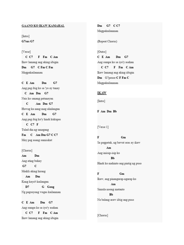 Gaano Ko Ikaw Kamahal | PDF