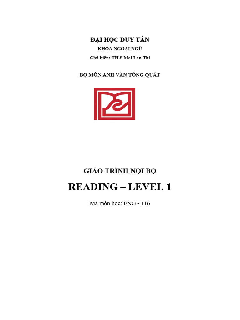 Giao Trinh Reading Level 1 - Cap Nhat Lan Cuoi 31-12-2014 | PDF | Noun | Verb