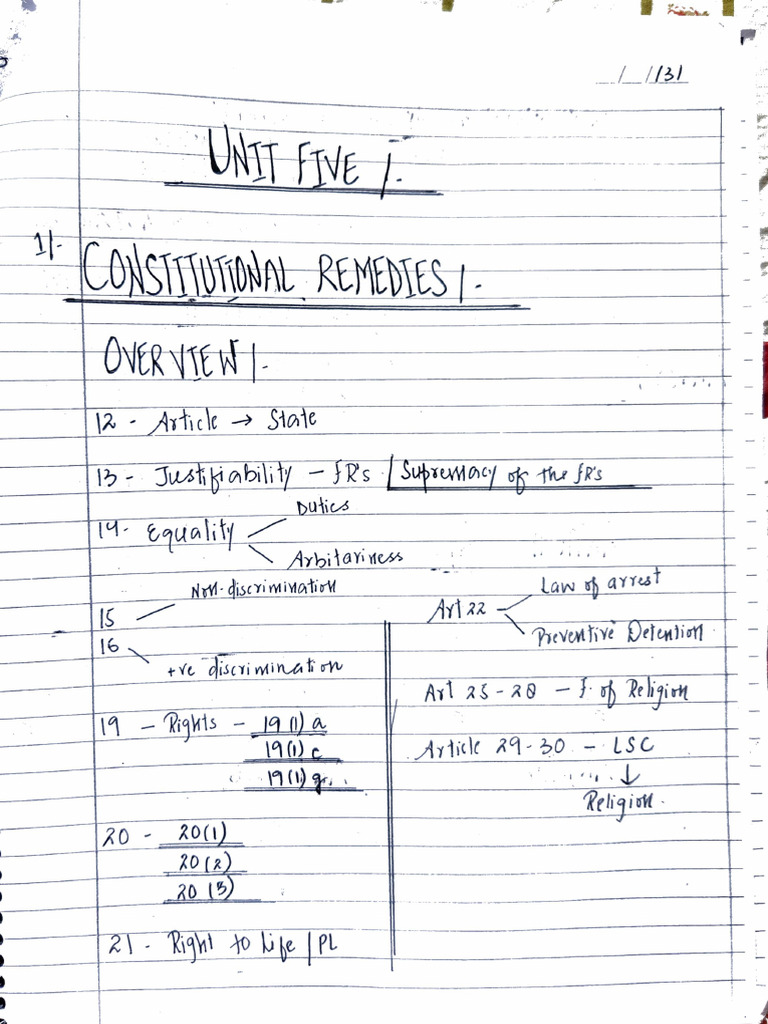 Constitutional Law Unit 5 | PDF