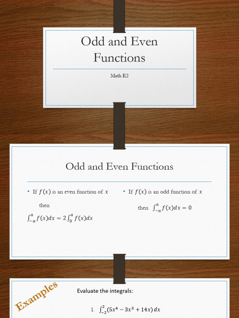 Integration of Odd and Even Functions | PDF | Mathematical Analysis | Calculus