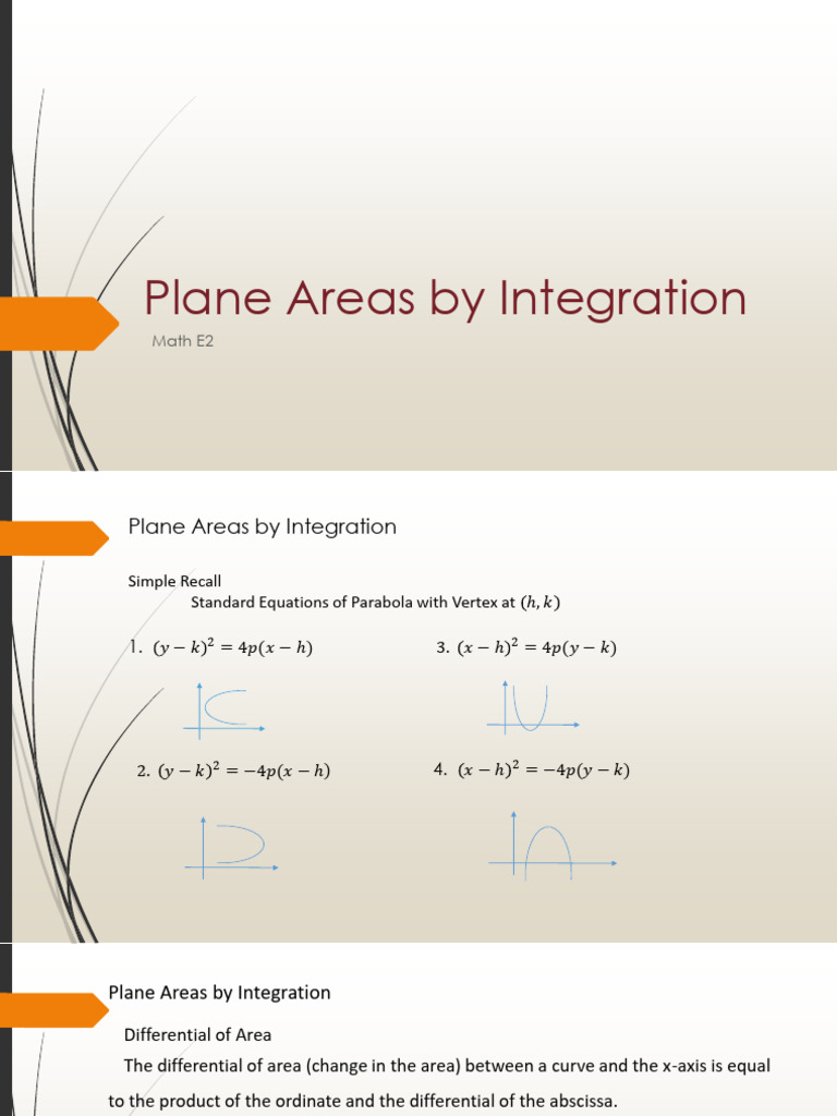 Plane Areas by Integration | Download Free PDF | Integral | Area