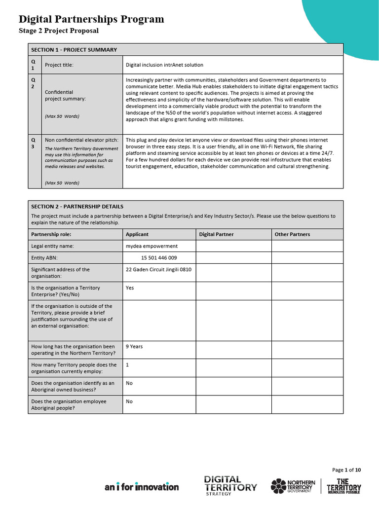 Stage 2 Detailed Project Proposal Template - Final | PDF