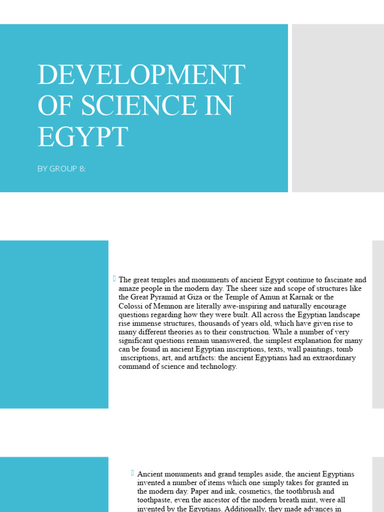 Development of Science in Egypt Group8 | PDF